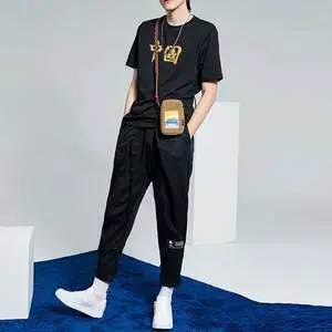 LI-NING Printing Loose Sports Round Neck Short Sleeve