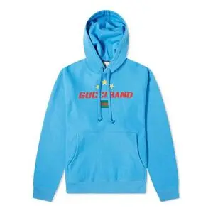 Gucci Band Stars Logo Popover Hoodie - Blue