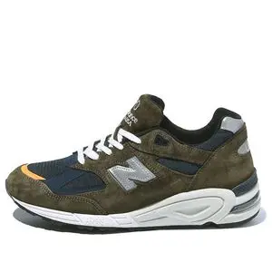 NEW BALANCE 990v2 Sneakers - Army Green/orange