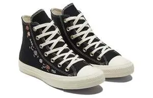 CONVERSE Chuck Taylor All Star High Top Embroidered Floral Sneakers - Black