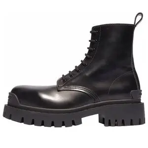 Balenciaga Strike Lace-up Boots - Black
