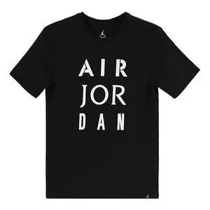 JORDAN Alphabet Logo Athleisure Casual Sports Short Sleeve - Black