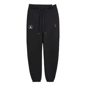 JORDAN J Cny Pant New Year's Edition Logo Embroidered Knit Bundle Feet Sports Pants/trousers/joggers - Black