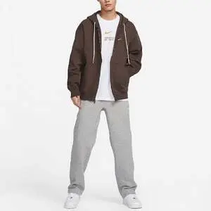 Nike Solo Swoosh Full Zip Hoodie - Brown