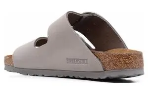 BIRKENSTOCK Arizona Big Buckle Nubuck Leather Sandals - Grey