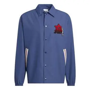 Adidas Collegiate Coach Jacket With Graphic Detail - Tech Indigo