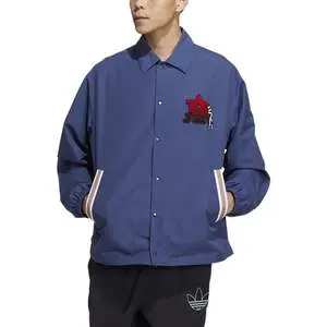 Adidas Collegiate Coach Jacket With Graphic Detail - Tech Indigo