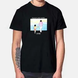 Supreme Fw19 Week 1 Heaven And Earth Tee Printing Short Sleeve - Black