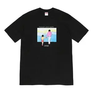 Supreme Fw19 Week 1 Heaven And Earth Tee Printing Short Sleeve - Black