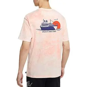 Nike Skateboard Back Printing Washed Sports Skateboard Short Sleeve