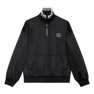 Gucci Technical Jersey Half Zip Jacket - Black