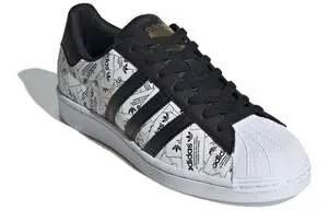 Adidas Superstar "label Collage" Low Top Sneakers - Cloud White/core Black