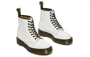 Dr. Martens 1460 Bex Made In England Cap Toe Lace Up Boots - White