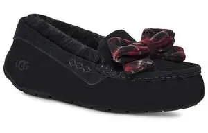 UGG Ansley Plaid Bow Moccasin - Black