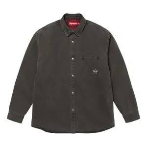 Supreme Fw25 Quilted Lined Denim Snap Shirt - Black