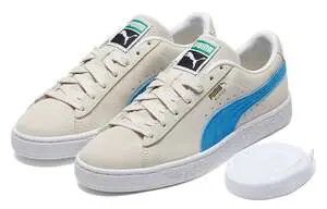 PUMA Suede Classic 21 Low Top Sneakers - White/blue