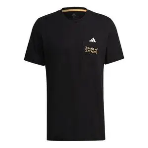 Adidas Pocket Tee M Embroidered Sports Short Sleeve - Black