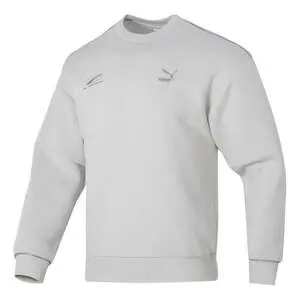 PUMA Logo Print Crewneck Sweater - Grey