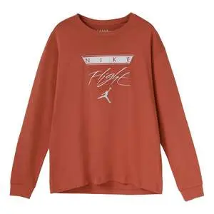 JORDAN Label Casual Sports Long Sleeves T-shirt Gray Peach Red - Grayred