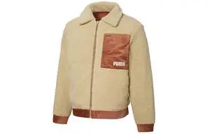 PUMA Corduroy Reversible Jacket With Embroidered Logo - Brown