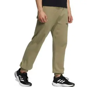 Adidas Solid Color Logo Printing Elastic Waistband Bundle Feet Sports Pants/trousers/joggers Green - Default Colorway
