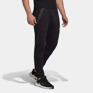 Adidas Casual Splicing Solid Color Drawstring Logo Sports Pants/trousers/joggers Black - Multi-color