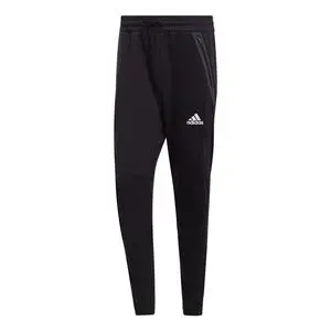 Adidas Casual Splicing Solid Color Drawstring Logo Sports Pants/trousers/joggers Black - Multi-color