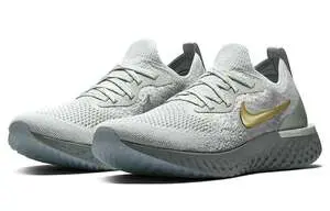Nike Epic React Flyknit Premium 'vast Grey Gold' Athletic Shoes - Silverwhite