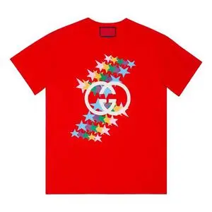 Gucci Rainbow Stars Logo T-shirt - Red/multicolor