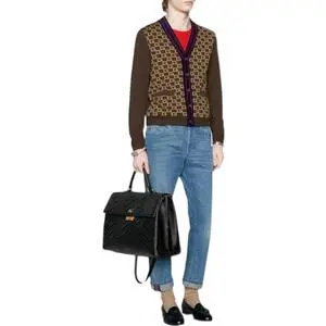 Gucci Square G Tiger Knit Cardigan