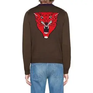 Gucci Square G Tiger Knit Cardigan