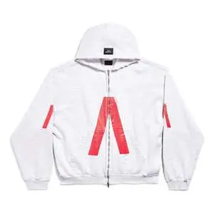 Balenciaga Balenciaga Music Archive Series Connected Zip Up Hoodie Grey/red
