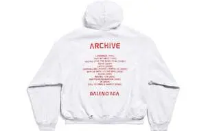 Balenciaga Music Archive Series Connected Zip Up Hoodie - Grey/red