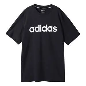 Adidas Neo Ce Logo T1 Casual Sports Round Neck Training Short Sleeve - Black