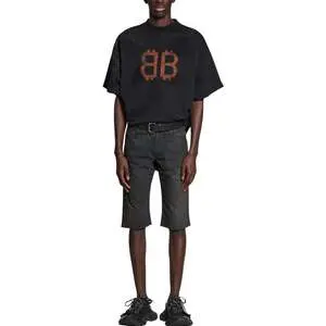 Balenciaga Slim Fit Denim Shorts