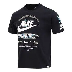 Nike T-shirt 'black - Black/multi-color