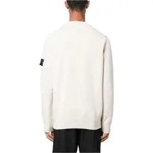 Stone Island Logo Patch Knit Sweater - Off/white