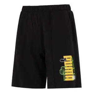 PUMA Logo Nature Shorts - Black/yellow