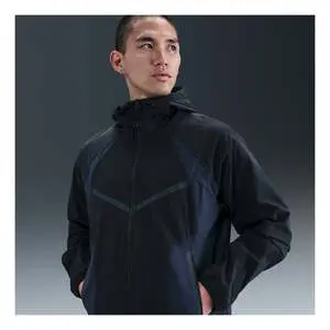 Nike Tech Woven Color-block Loose Jacket - Black Obsidian