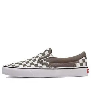 VANS Classic Slip-on Checkerboard Sneakers - Brown/white