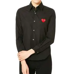 Play Comme Des Garcon Long Sleeve Shirt With Red Emblem