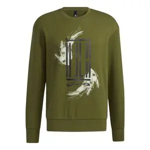 Adidas Crewneck Pullover With Graphic Print - Green