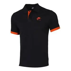 Nike Lapel Short Sleeve Polo Shirt - Black