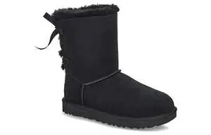 UGG Short Bow Stiefel Fleece Lined Boots - Black