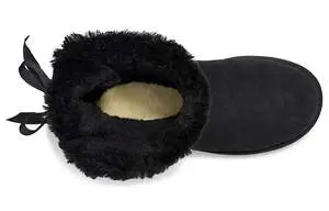 UGG Short Bow Stiefel Fleece Lined Boots - Black