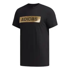 Adidas Ai Gfx Ss Foil Sports Bronzing Printing Round Neck Short Sleeve - Black
