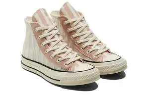CONVERSE Chuck 70 Striped High Top Terry Cloth Sneakers - Cream/pink