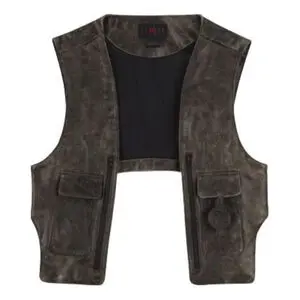 JORDAN X J Balvin Leather Vest - Brown/black