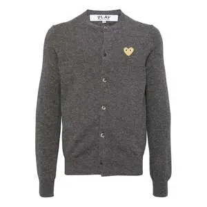 Play Comme Des Garcon COMME Des GARCONS PLAY Gold Heart Cardigan Grey