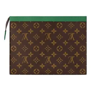 LOUIS VUITTON Pochette Voyage Mm Monogram Macassar Canvas Clutch - Green